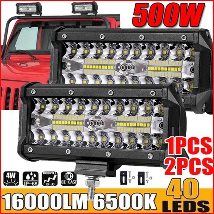 500W 7''Car LED Work Light Bar Spot Flood Beams Combo for Off-road SUV ...