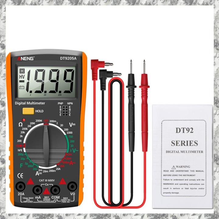 DT9205A Digital Multimeter AC/DC Transistor Tester Electrical NCV Test ...