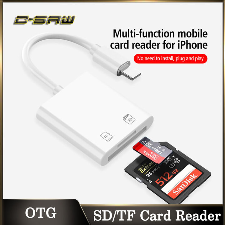 C-SAW iOS 13 OTG Adapter Lighting to Micro SD Camera Card Reader TF ...