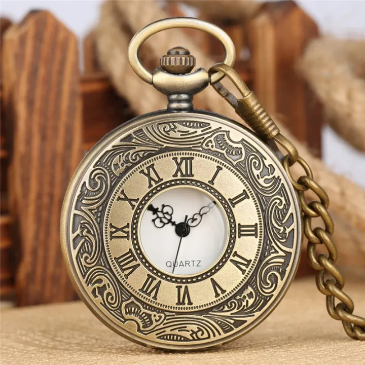 Silver/Bronze/Gold/Black Alloy Roman Number Case Unisex Quartz Pocket ...