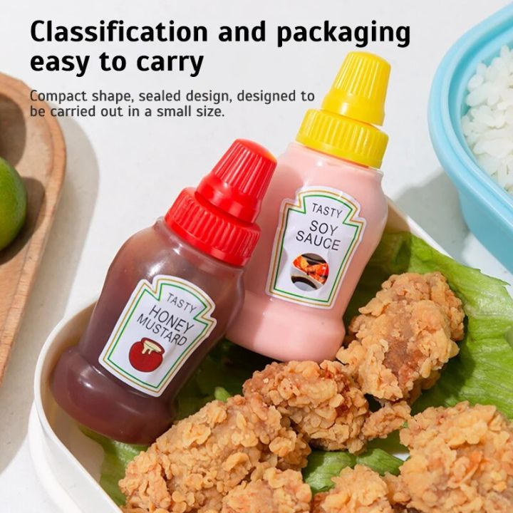 4/8pcs Mini Sauce Bottle Refillable Ketchup Honey Tomato Salad ...