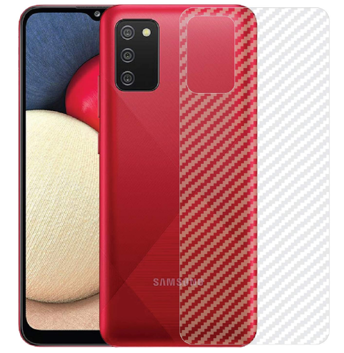 Samsung Galaxy A03S 3D Non-slip Clear Carbon Fiber Back Film Screen ...
