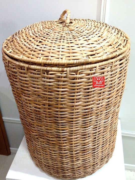 Reed Laundry Basket with Lid Washing Clothes Storage,Children's toys ...