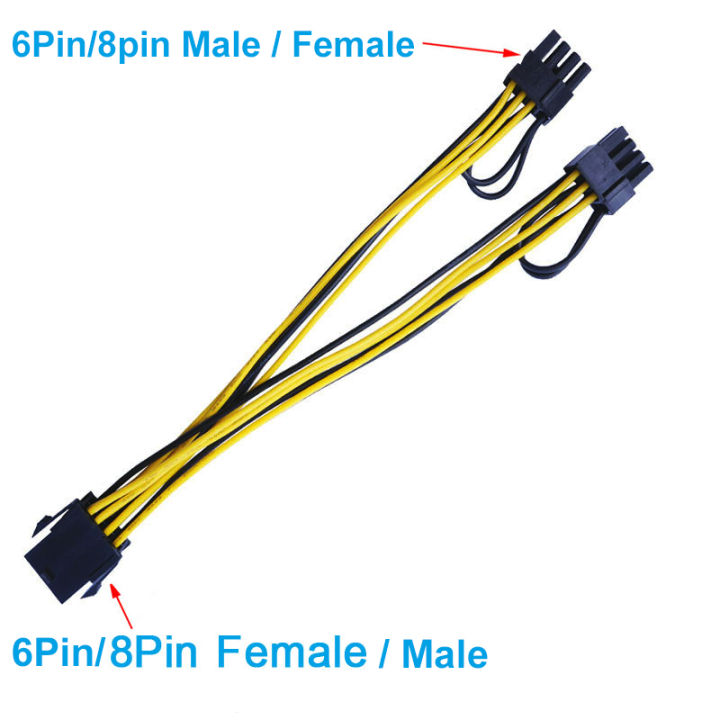 6 Pin 8pin To Dual 8 Pin 62 6pin Graphics Express Power Adapter Gpu Vga ...