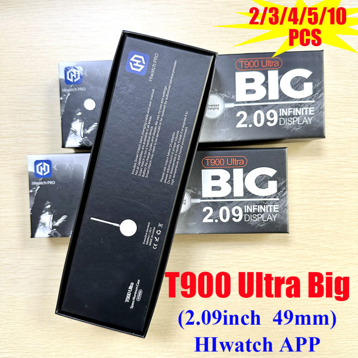2/3/4/5/10Wholesale T900 ultra Big MAX 2.09 INCH 49MM SmartWatch IWO Smart Watch T800 Upgraded ...