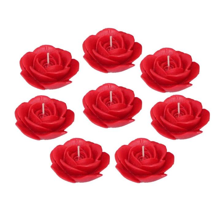 Shraddha Creation Paraffin wax Floating Candles, Pack of 8, Rose (FROM ...