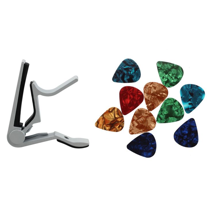 Sptrry1Pcs White-Handed Guitar Capo Clip Trigger with Quick Change & 10 ...