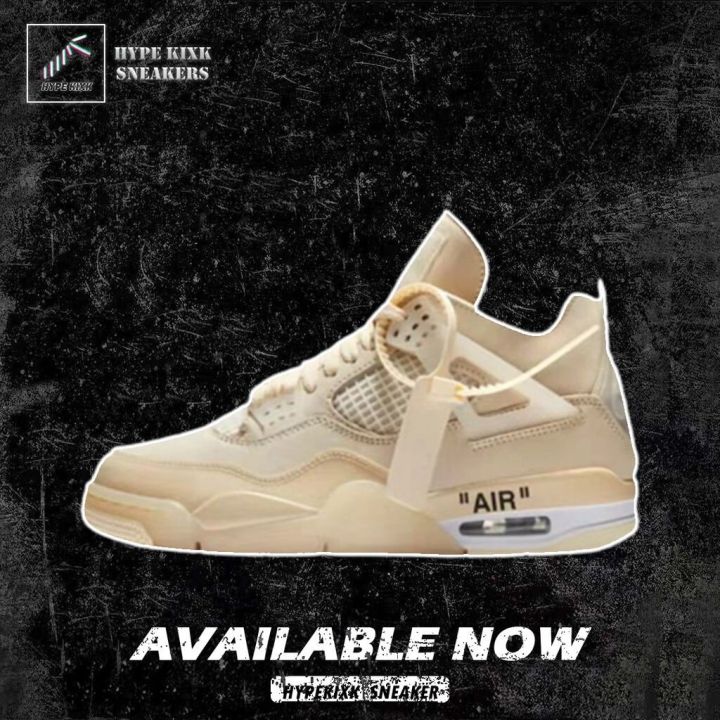 Air Jordan 4 Retro Off White Sail Cv9388 100 ( Originals Quality 100% ...