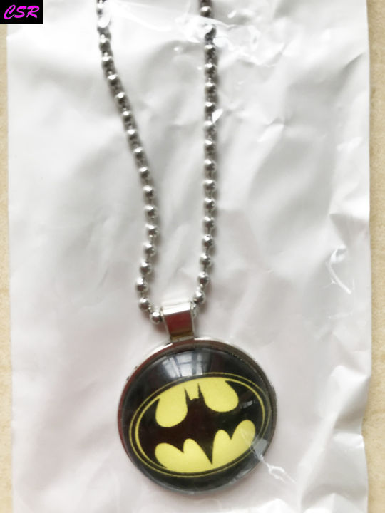 Batman Stainless Steel Pendant Necklace with Bead Chain, Superhero ...