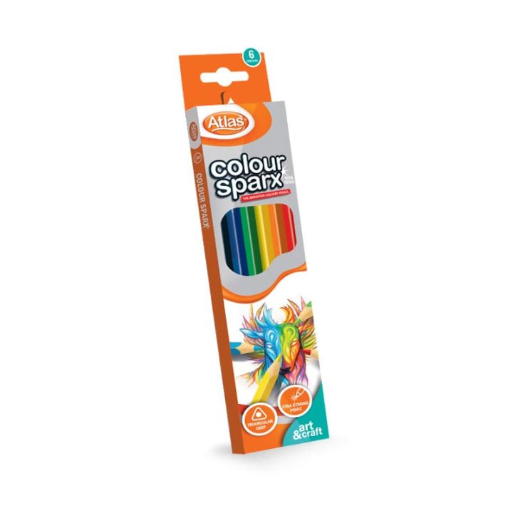 Atlas Sparx Twin Colour Pencils 6C | Daraz.lk