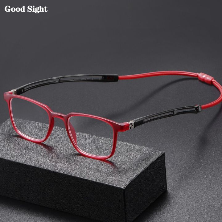 Good Sight Square Hanging Neck Reading Glasses Tr90 Eyeglasses Frame ...