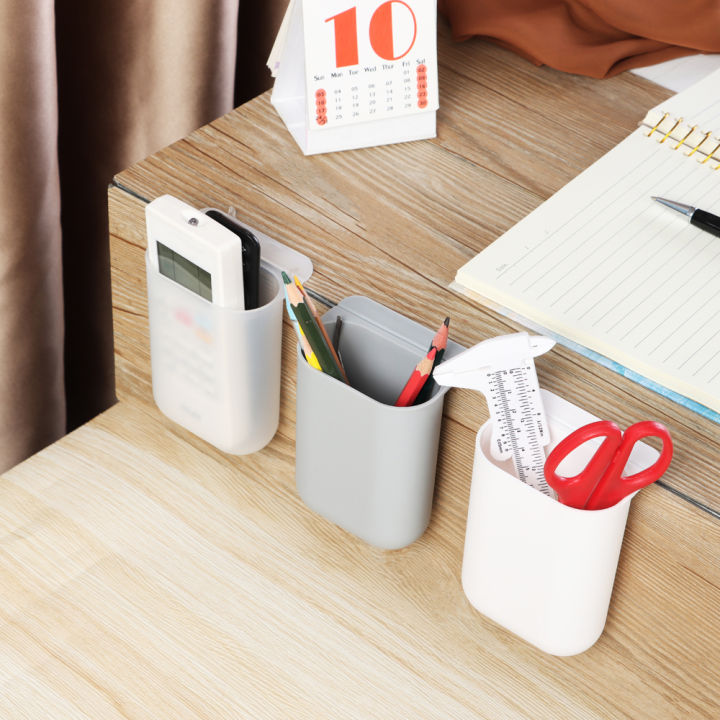【HOT】 Creative Storage Box Self-Adhesive Hanging Pen Holders Desktop ...
