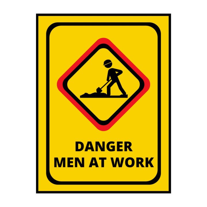 Danger Men At Work Sign Board - 15cm X 21cm | Daraz.lk