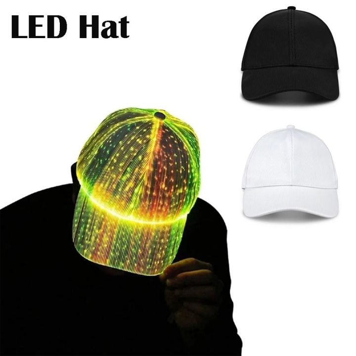 High Quality 7 Colors Changing Fiber Optic Cap Rechargeable USB ...