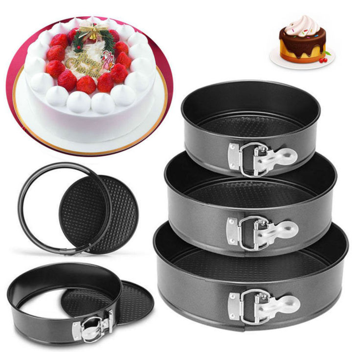 Cake Baking Tray Round Shape Cake Tray 3 in 1 Set Baking Pan 3 Pcs ...