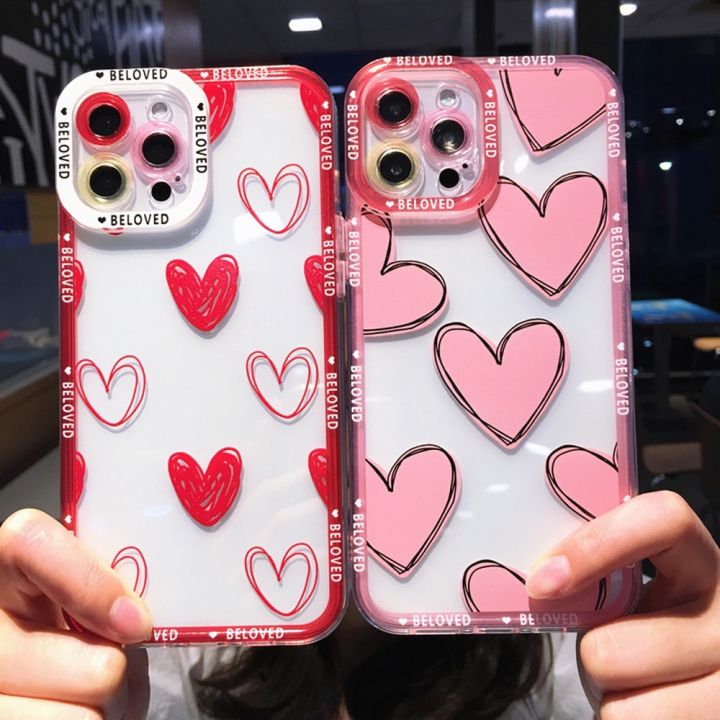 For Oppo Reno8 Lite Case Soft Love Heart Transparent OPPO Reno 8z oppo ...