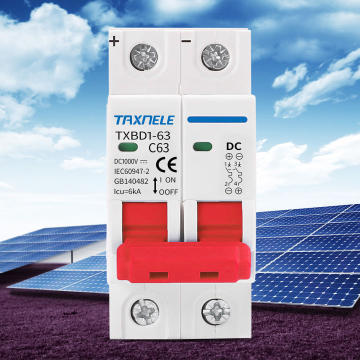 【FOOT SOFA】2P DC 1000V Solar Mini Circuit Breaker Battery Switch 6A 10A 16A 20A 25A 32A 40A 50A ...