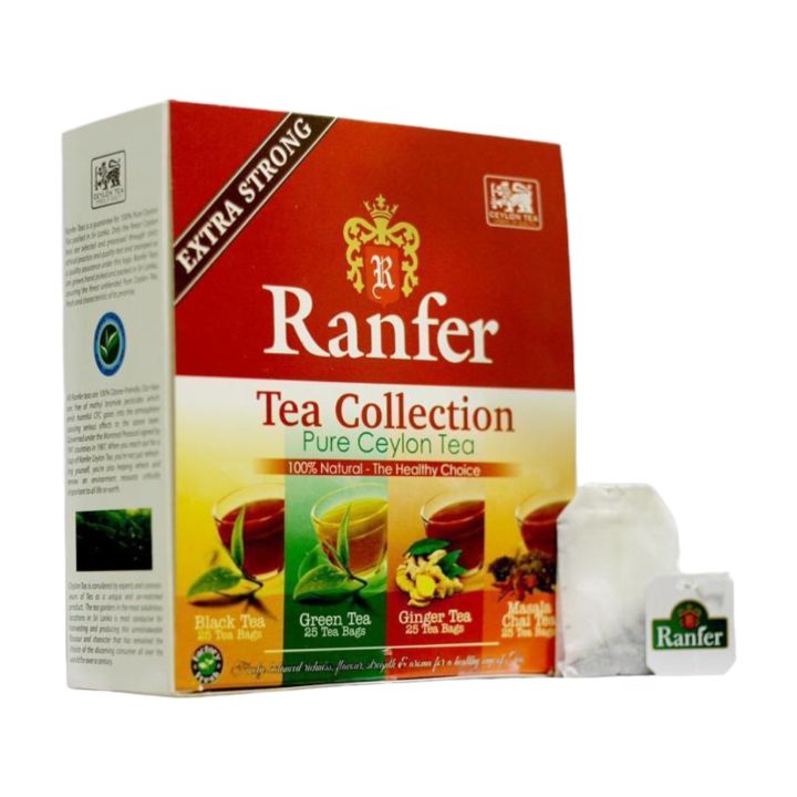 Ceylon Flavored Tea 100 Tea Bags (200g) Black Tea / Green Tea / Ginger ...