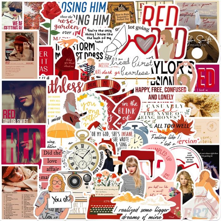 T.aylor S.wift ♬Music Album♬ - Red & Fearless Series 01 Stickers 50Pcs ...