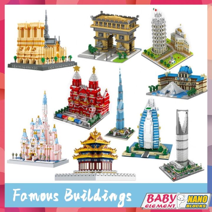 Nano Blocks world famous Building Blocks London Tower Bridge Paris Creative assembly toys High ...