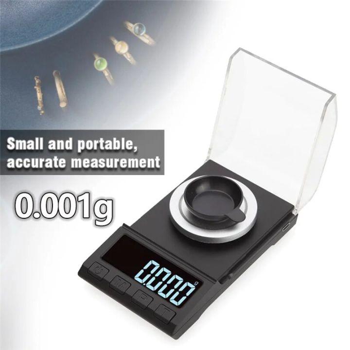 100g/50g/20g/10g 0.001g Precision Digital Scale Portable Mini Jewelry Gold Lab Weight Milligram ...