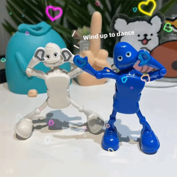 Cute Clockwork Dancing Robot Dancing Toy Plastic Swinging Toy Little ...