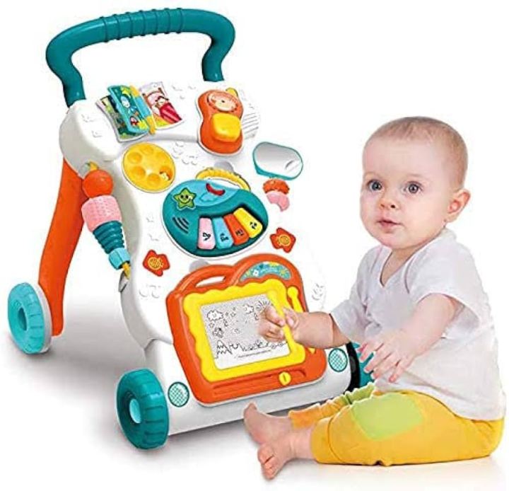 Baby Walkers Sounds Music and Lights Fun Push Along Walker Multicolor ...