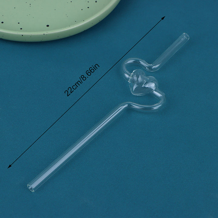 【Clearance Markdowns】 1Pc glass Reusable Love Straw Heart Straw Straws ...