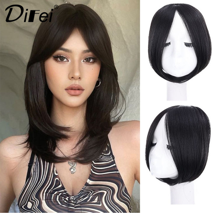DIFEI Synthetic Wig Bangs Wig Piece Female Natural Front Forehead Can ...