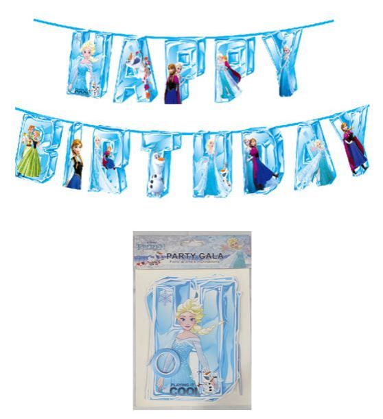 Elsa Frozen Cardboard Party Gala Bunting Letter Banner Happy Birthday ...