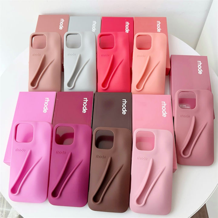 INS New Color Lipstick Silicone DIY Rhode Phone Case For iPhone 16 15 ...