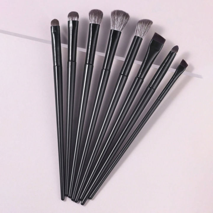 8pcs/Set Black Portable Eye Shadow Makeup Brush Kit | Daraz.lk