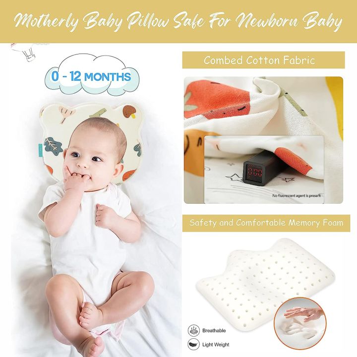 Motherly Baby Head Support Pillow Gentle Ergonomic and Comforting ...