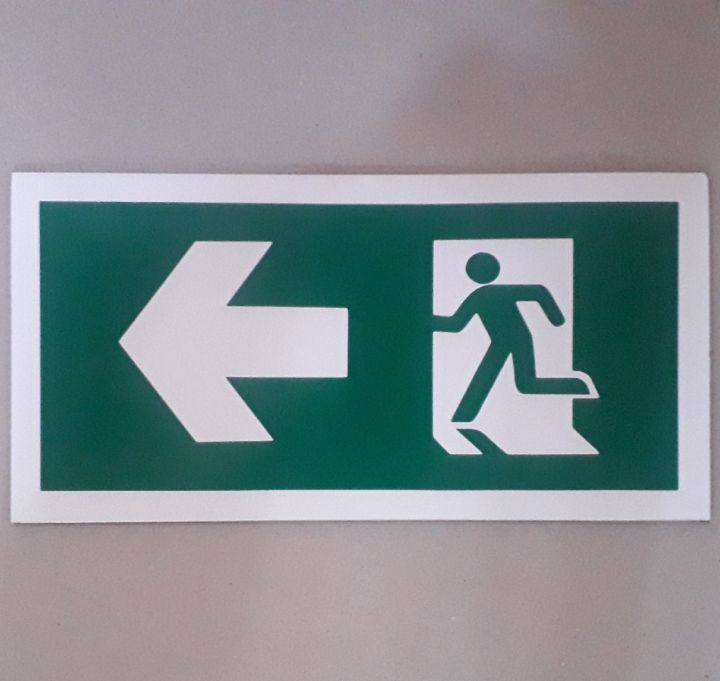 Emergency Fire Exit Sign Board Direction Left Side | Daraz.lk