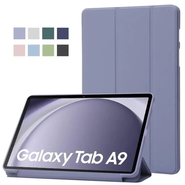 For Samsung Tab A9 Case 8.7 Trifold PU Leaher Soft Back Stand Tablet ...