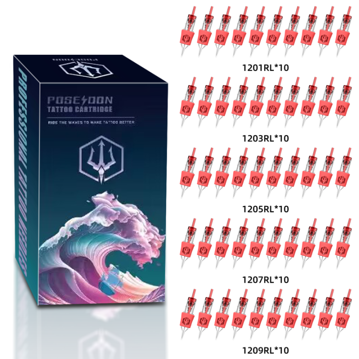 POSEIDON Tattoo Cartridge Needles 50pcs/Box Tattoo Needles RL Mix Size ...