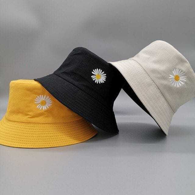 Daisy Double-sided Bucket Hats for girls Spring and Summer Korean ...