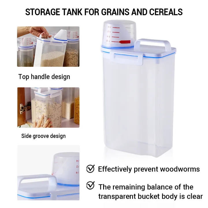 Moisture-Proof Grain Jar Rice Jar Grain Storage Box Plastics Dust Pet ...
