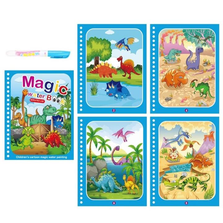 Children's Magic Water Drawing Book Reusable Coloring Cartoon Early ...