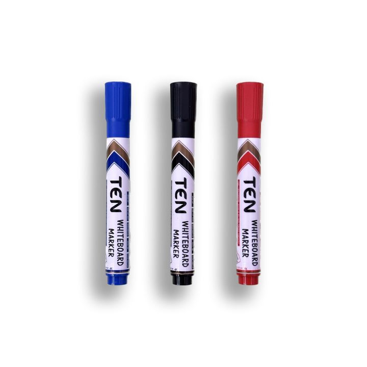 TEN Whiteboard Marker Pens, RED, BLUE, BLACK Colors | Daraz.lk