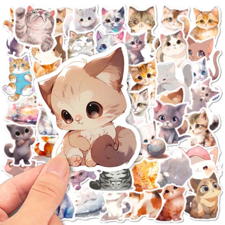 20/40pcs Cat Stickers Cute Pussy Cats Stickers for Laptop Scrapbook ...