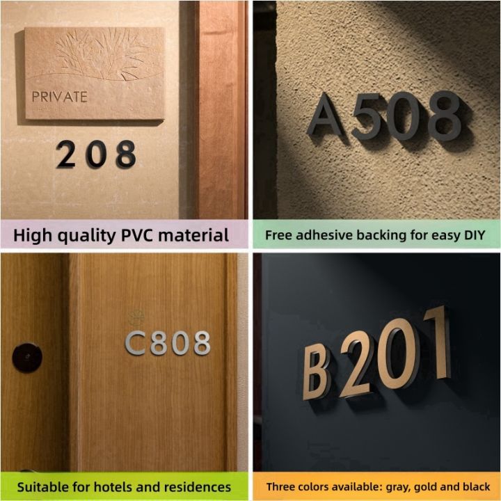 3d Three-Dimensional Door Number Digital Sticker Door Number Plate Home ...