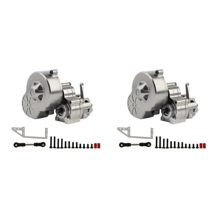 2X Metal Complete Gearbox Transmission Box with Dig Gear 1 Speed for 1/ ...