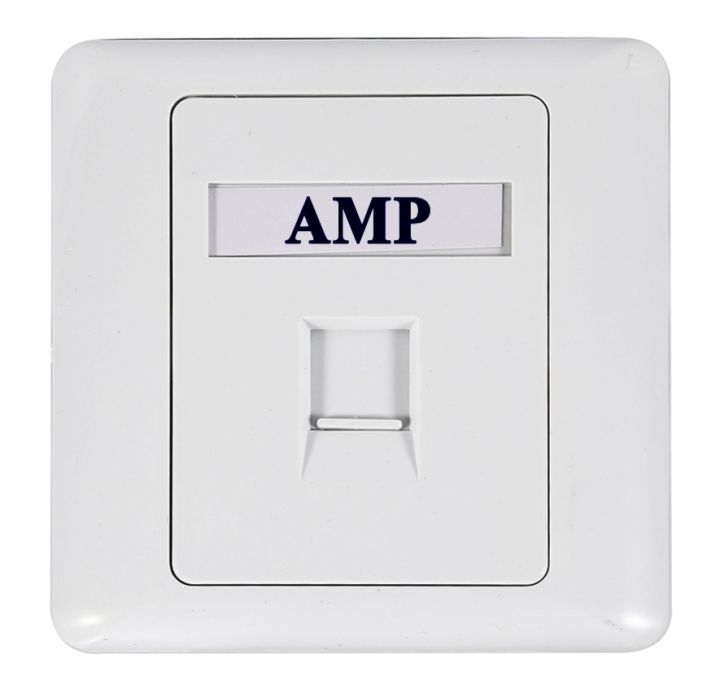 AMP Single Port RJ45 Wall Flat Face Plate 1PC 86 Type Ethernet LAN ...