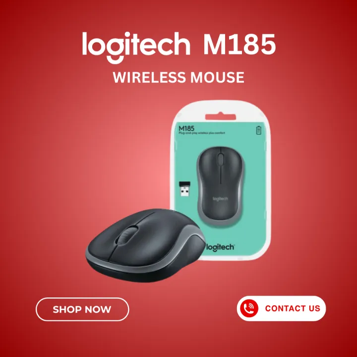 Logitech M185 Wireless Mouse (Black) With 2 Years Warranty | Daraz.lk