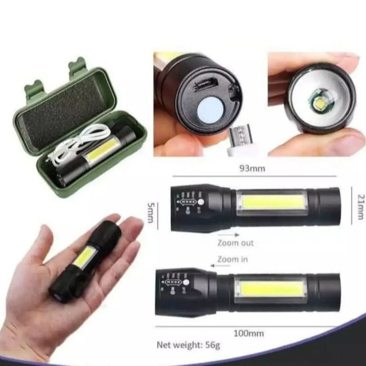 Usb Charging with 3 function(high, Low light and blinker) Back torch ...