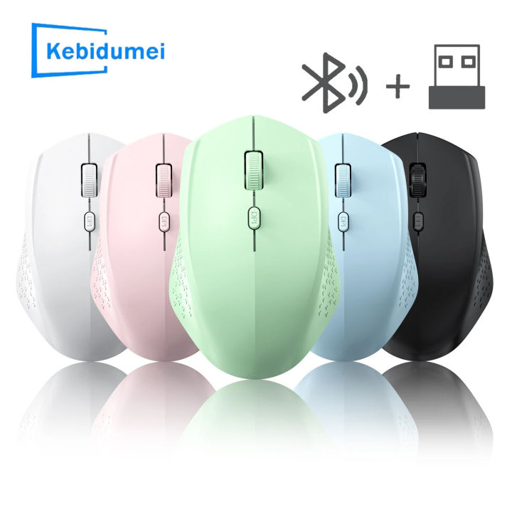 2.4G/Bluetooth Dual Mode Wireless Mice 1600 DPI Rechargeable Ergonomic ...