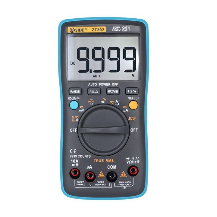 BSIDE Digital Multimeter AC DC Voltage Current 9999 Counts ZT302 ...