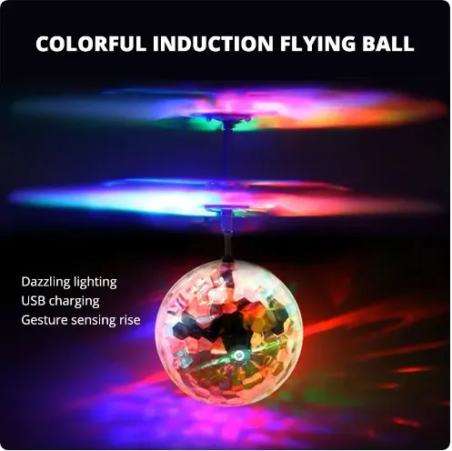 Flying Helicopter LED Magic Ball Toy, RC Infrared Induction Light Up ...