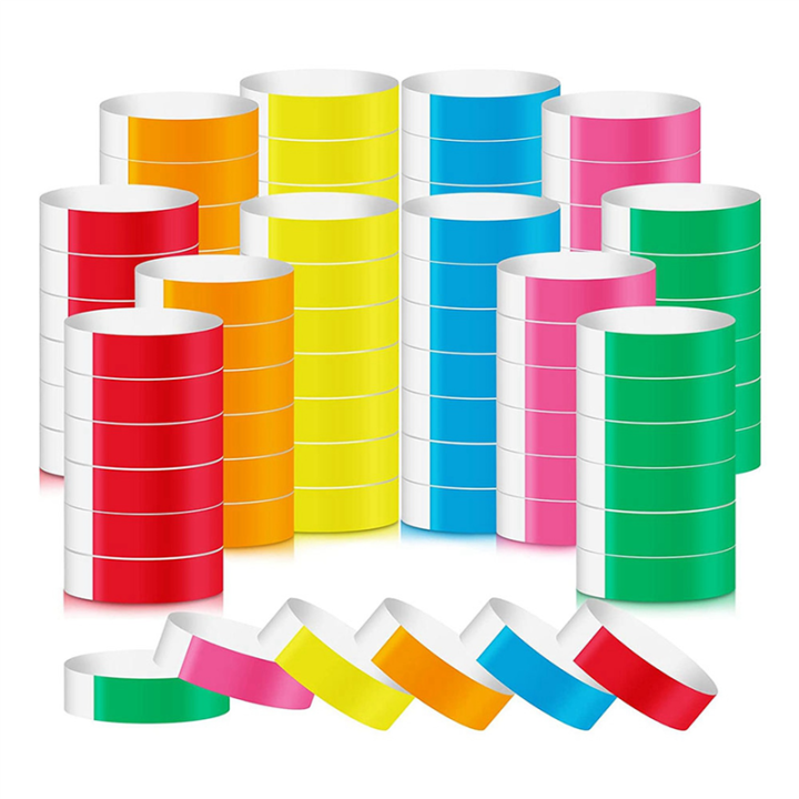 2400 Pieces Colored for Events Wrist Bands Paper Bracelets Waterproof ...